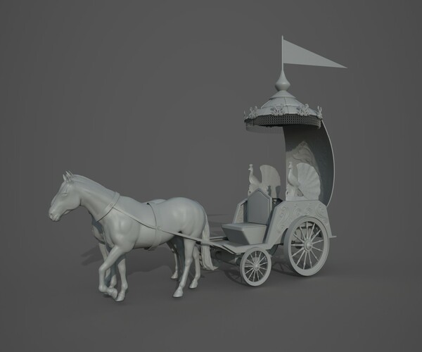 ArtStation - Chariot With Horse | Game Assets