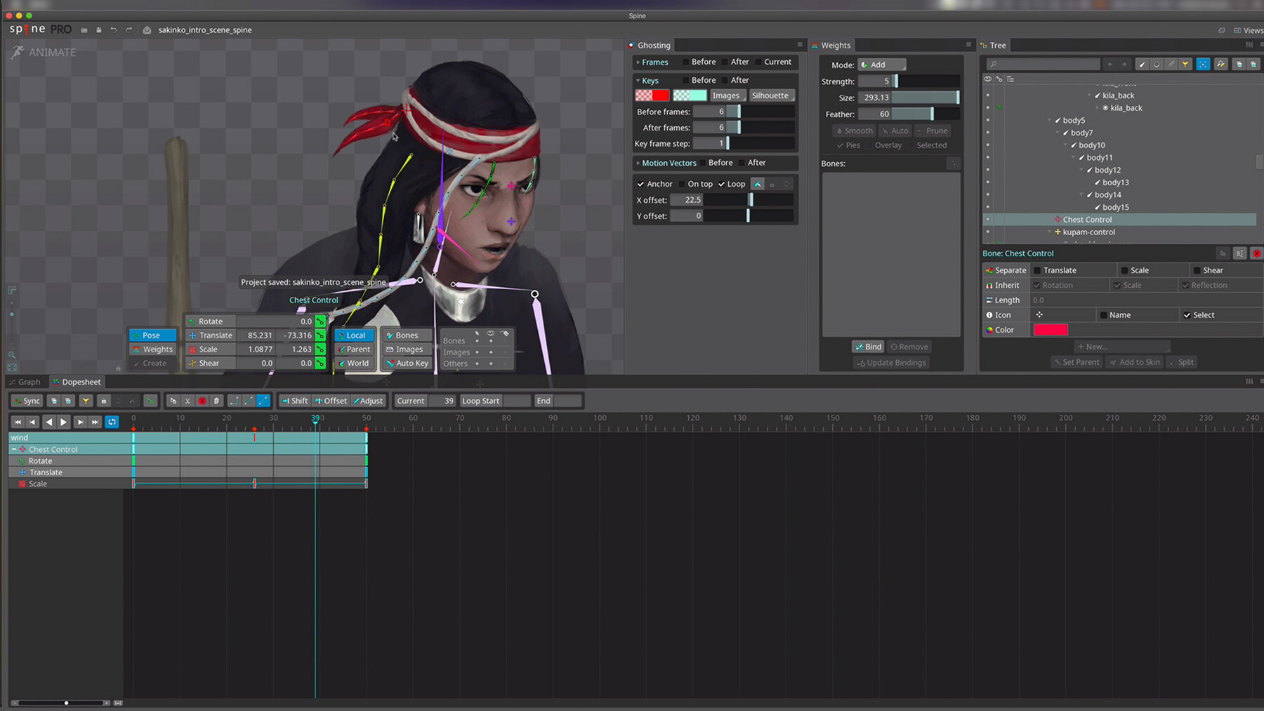 ArtStation - Spine 2D Hair and Clothes Wind Animation | Tutorials