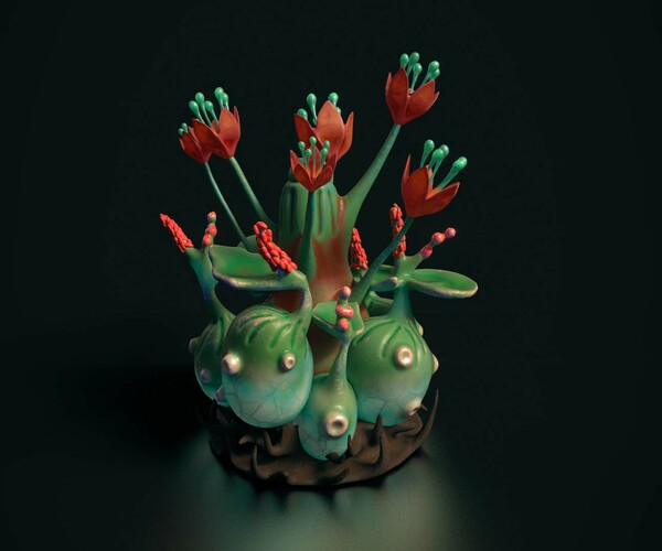 ArtStation - Fantasy plants pack - scifi flower 3D MODEL | Game Assets