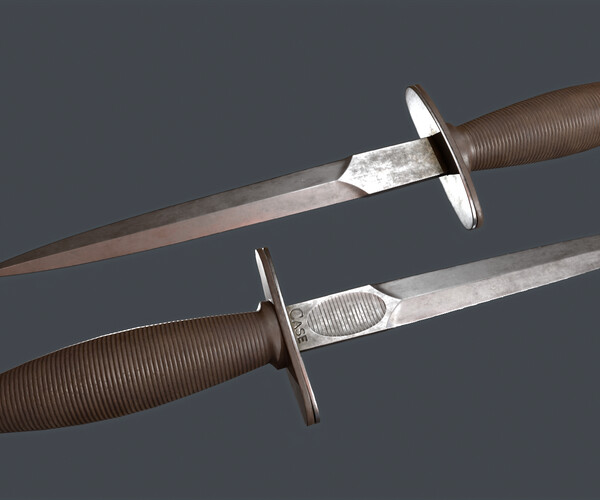 ArtStation - Low poly WW2 Stiletto Fighting Knife | Game Assets