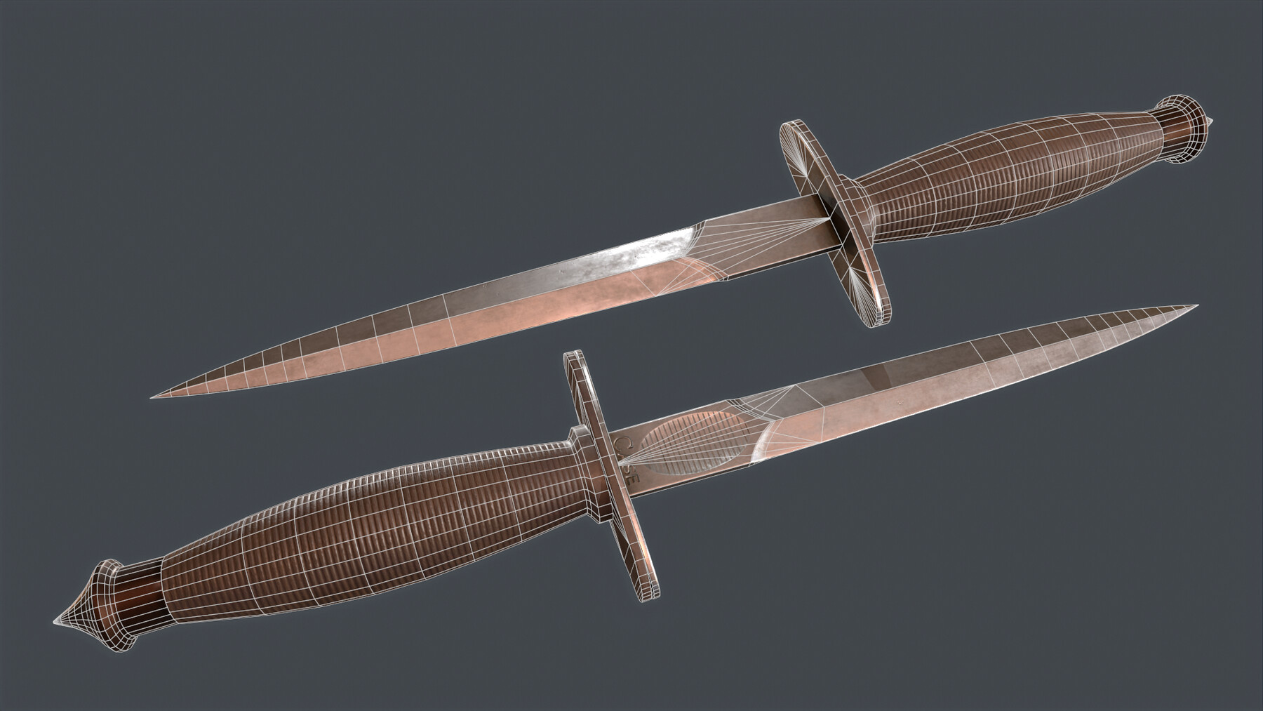 ArtStation - Low poly WW2 Stiletto Fighting Knife | Game Assets
