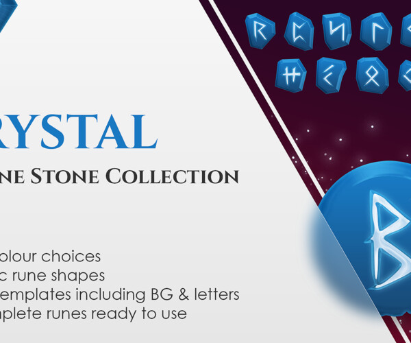 ArtStation - 2d runestone asset collection (Crystal) | Game Assets
