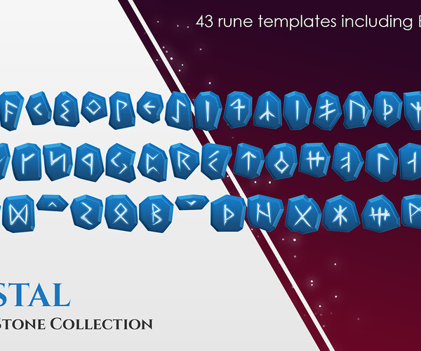 ArtStation - 2d runestone asset collection (Crystal) | Game Assets