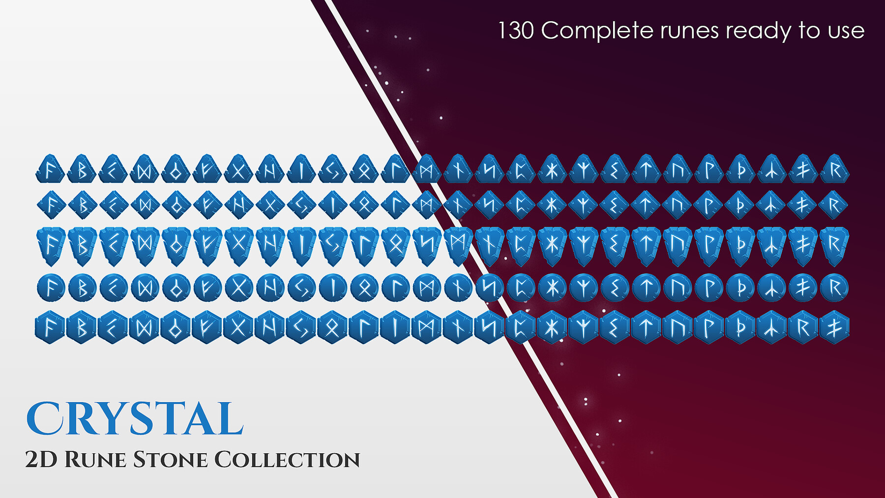 ArtStation - 2d runestone asset collection (Crystal) | Game Assets