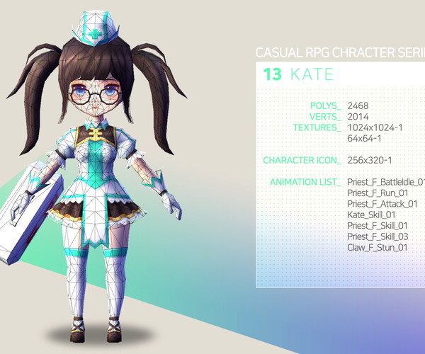 ArtStation - Casual RPG Character - 13 Kate | Game Assets
