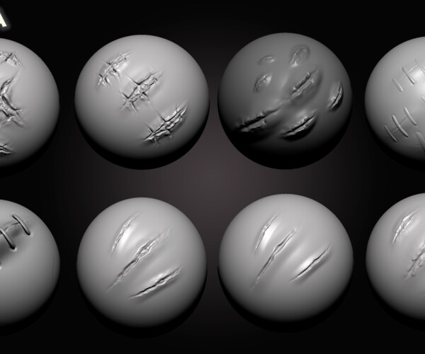 ArtStation - Alpha package cuts, wounds for modeling objects | Brushes