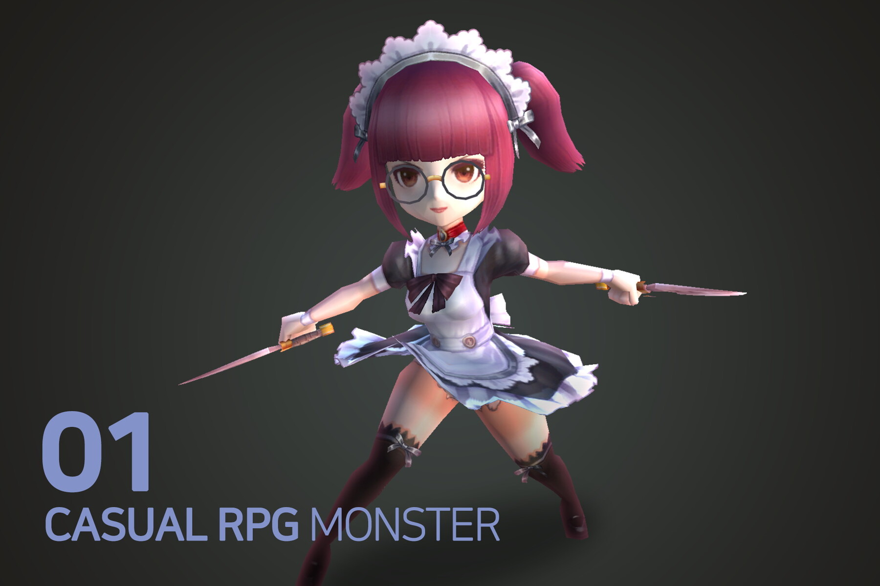 ArtStation - Casual RPG Monster - 1 Angel Maid | Game Assets