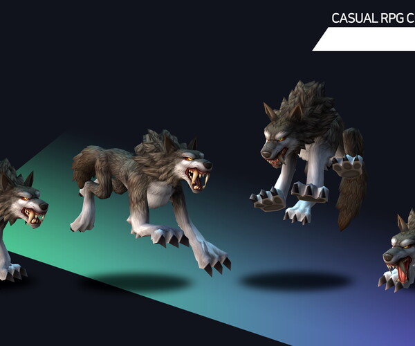 ArtStation - Casual RPG Monster - 26 Wolf | Game Assets