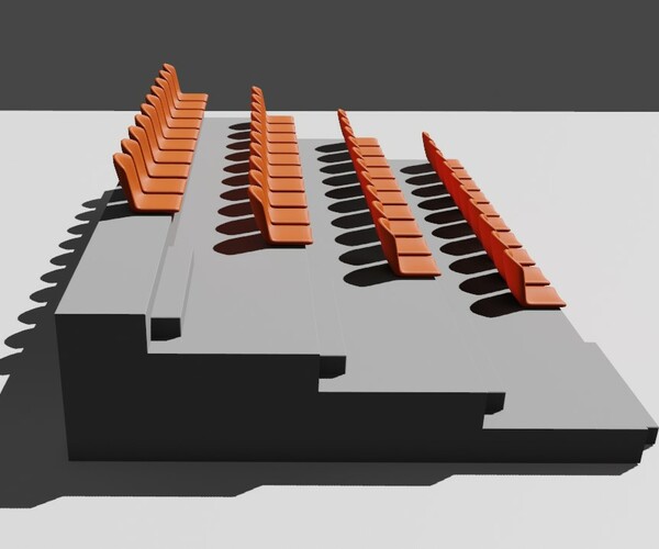 ArtStation - Bleachers - Grandstand - Arquibancada Low-poly 3D model ...