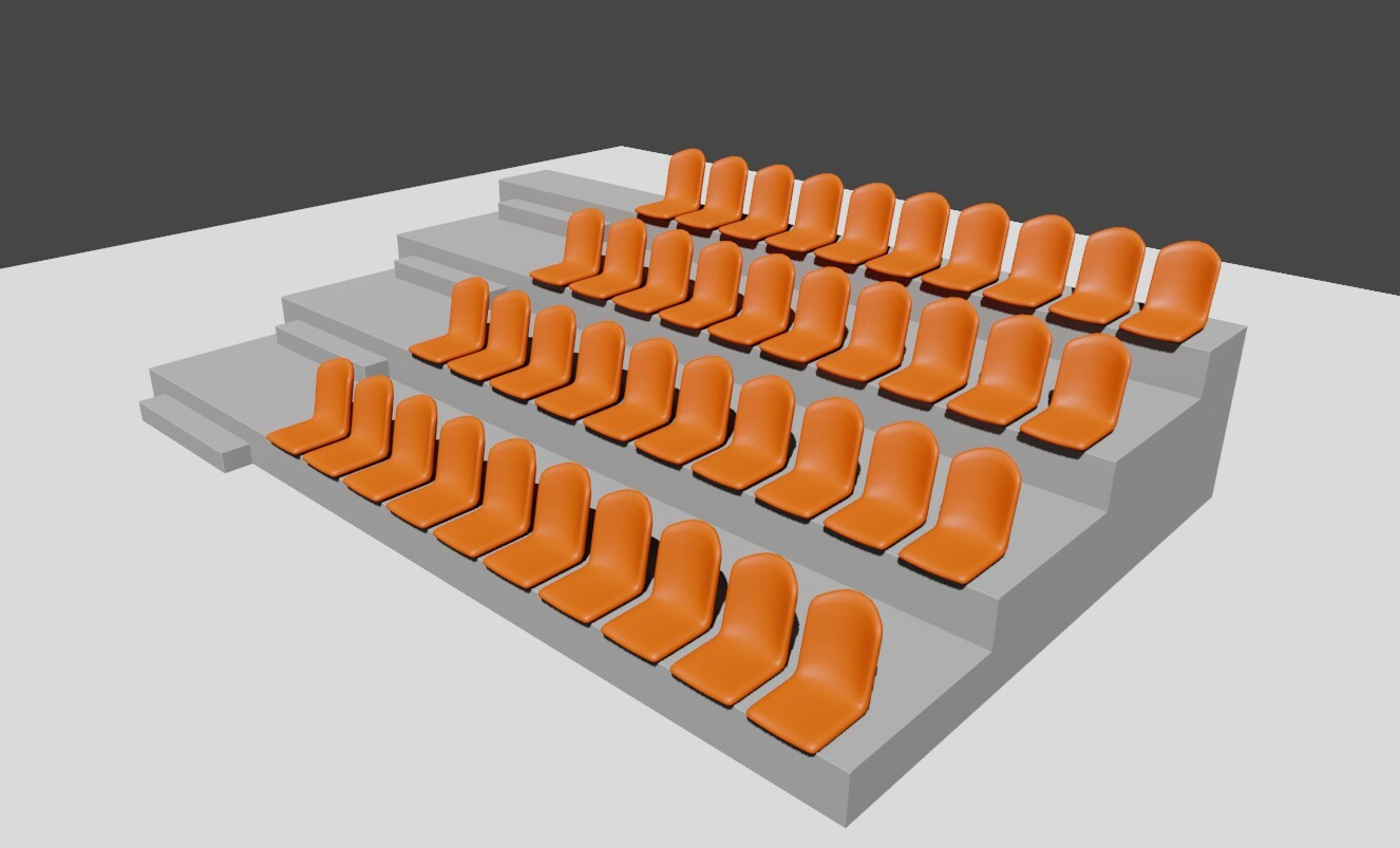 ArtStation - Bleachers - Grandstand - Arquibancada Low-poly 3D model ...