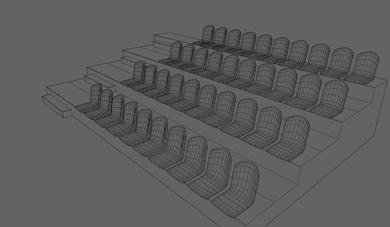 ArtStation - Bleachers - Grandstand - Arquibancada Low-poly 3D model ...