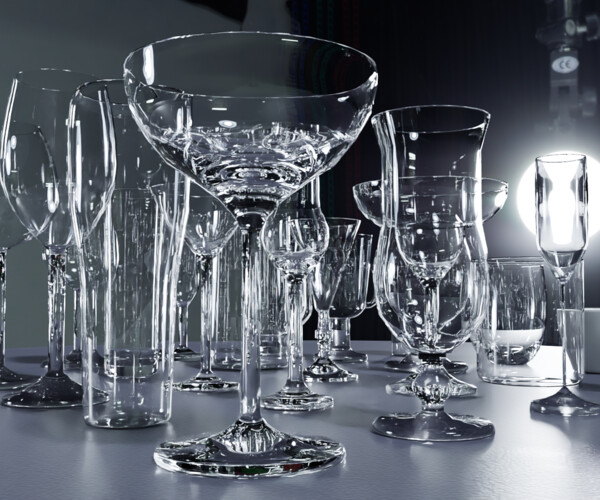 ArtStation - Glass pack collection - 3D model prop gameready | Resources