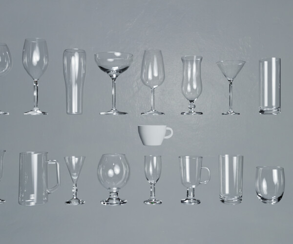 ArtStation - Glass pack collection - 3D model prop gameready | Resources