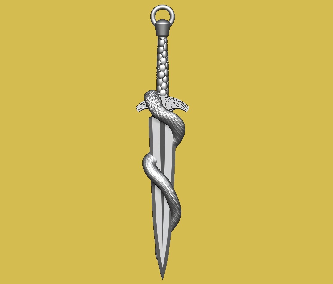 ArtStation - Snake Dagger Pendant | Game Assets