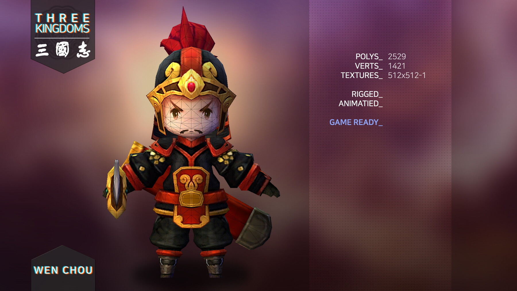 ArtStation - Three kingdoms - Wen Chou | Game Assets