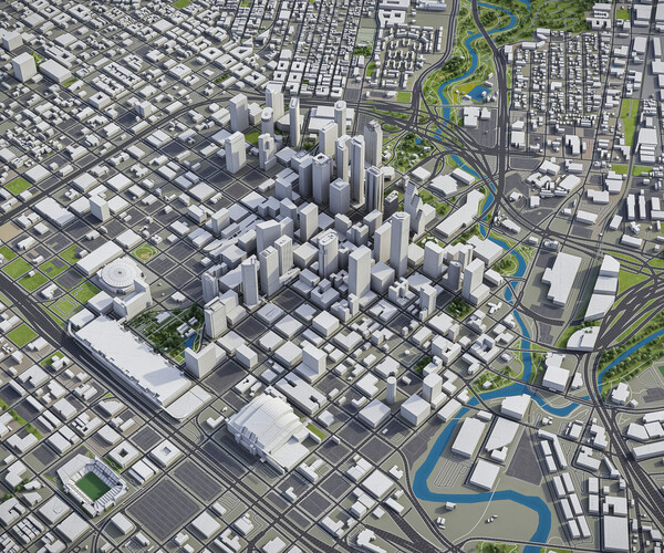 ArtStation - Houston - 3D city model | Resources
