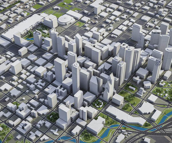 ArtStation - Houston - 3D city model | Resources