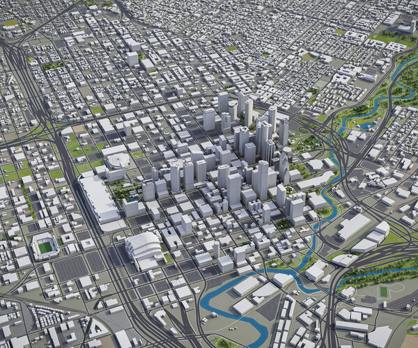 ArtStation - Houston - 3D city model | Resources