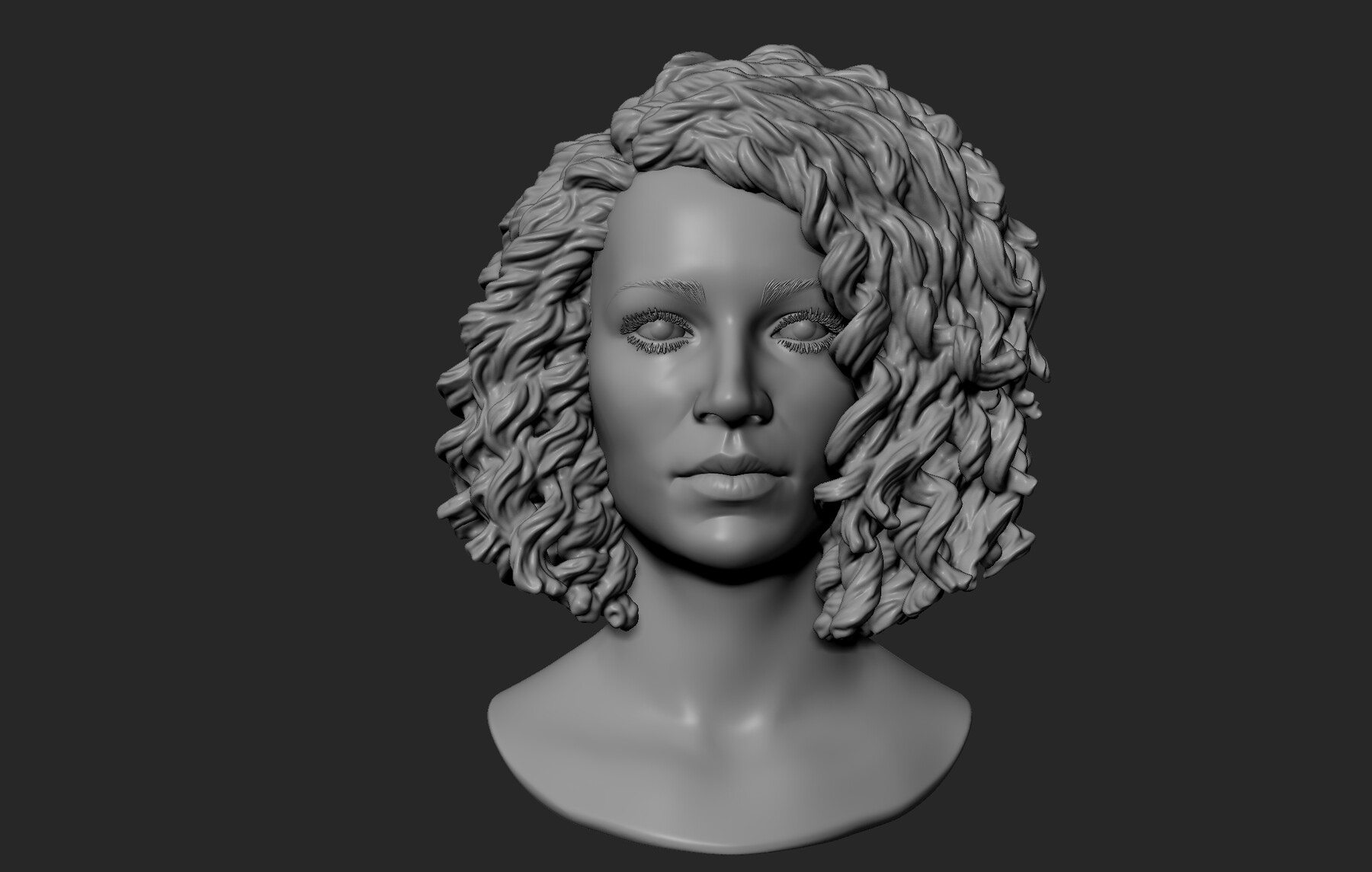 ArtStation - Female Head with Curly Hair | Resources