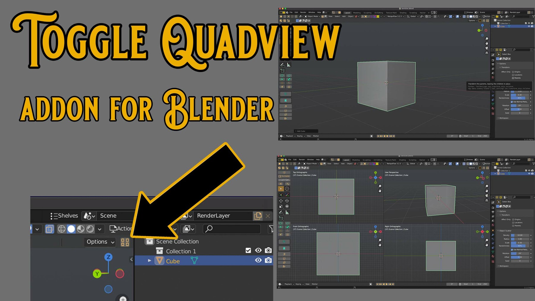 ArtStation - Toggle Quadview addon for Blender | Resources