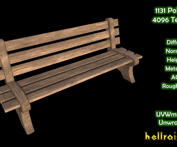 ArtStation - Bench - PBR - Textured | Game Assets