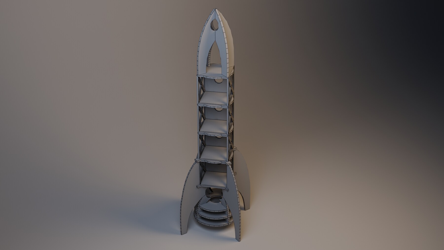 ArtStation - Retro Rocket Ship Cupboard | Game Assets