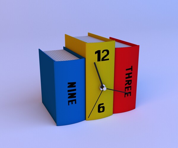 ArtStation - Modern book clock | Game Assets