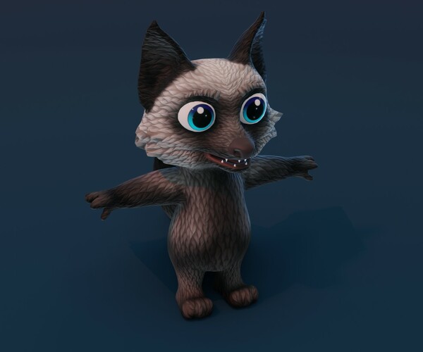 ArtStation - Cartoon Silver Fox 3D Model | Game Assets