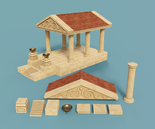 ArtStation - Ancient Temple Building Set | Game Assets