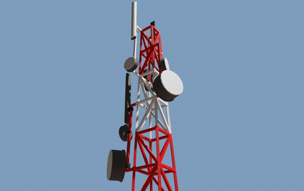 ArtStation - Cell Tower - Torre de Celular Low-poly 3D model | Game Assets