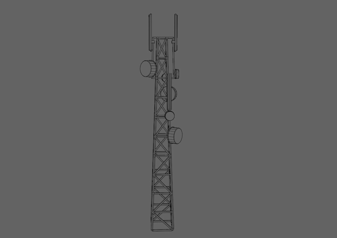 ArtStation - Cell Tower - Torre de Celular Low-poly 3D model | Game Assets