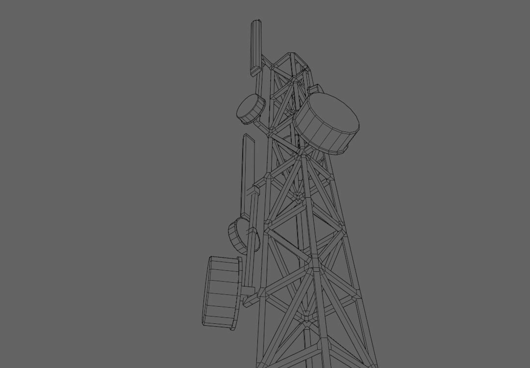 ArtStation - Cell Tower - Torre de Celular Low-poly 3D model | Game Assets