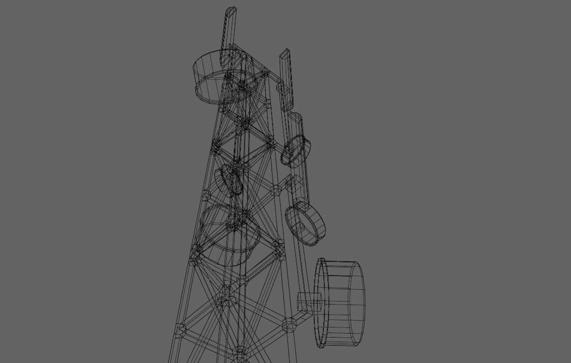 ArtStation - Cell Tower - Torre de Celular Low-poly 3D model | Game Assets