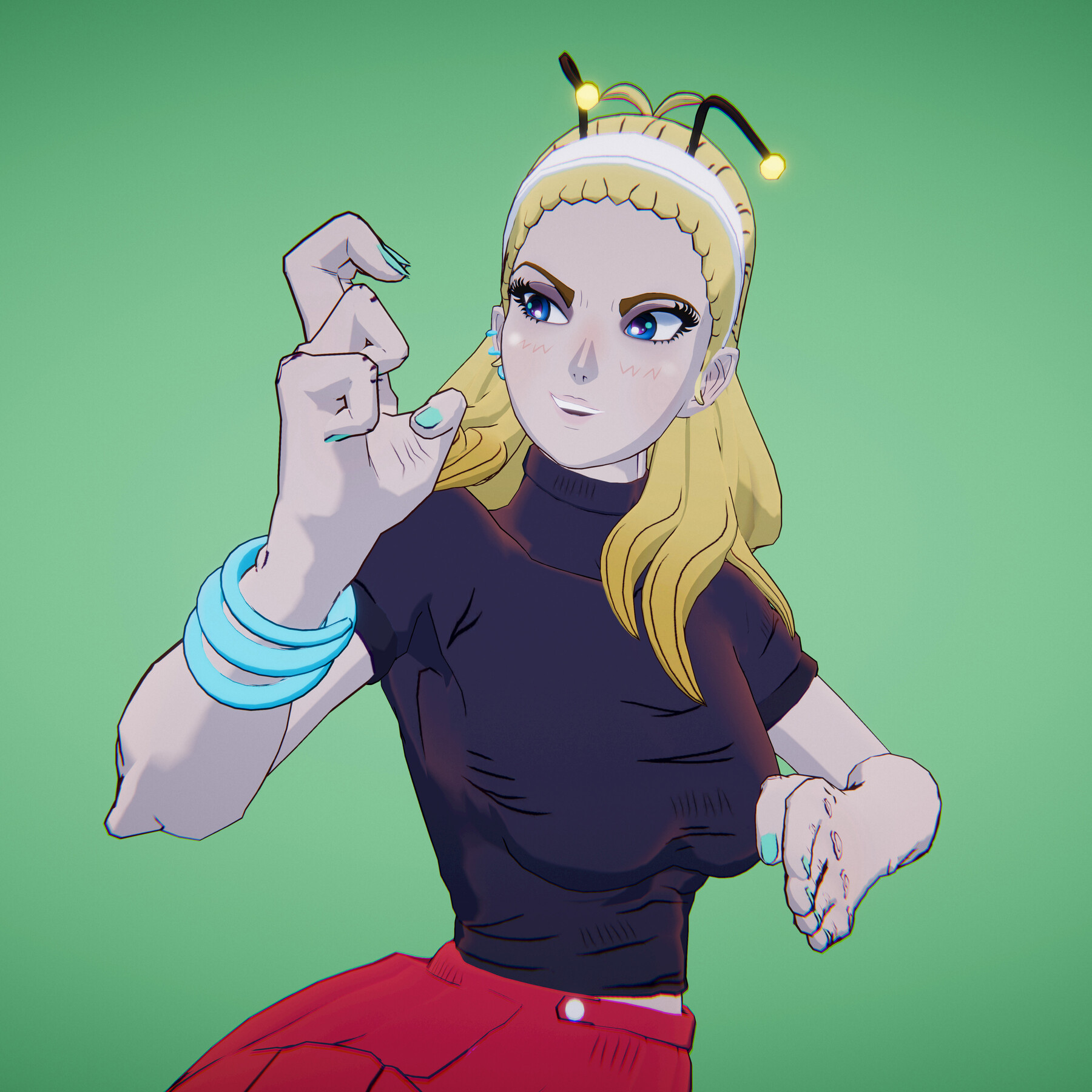 ArtStation - Anime Character Rig - Mona | Game Assets