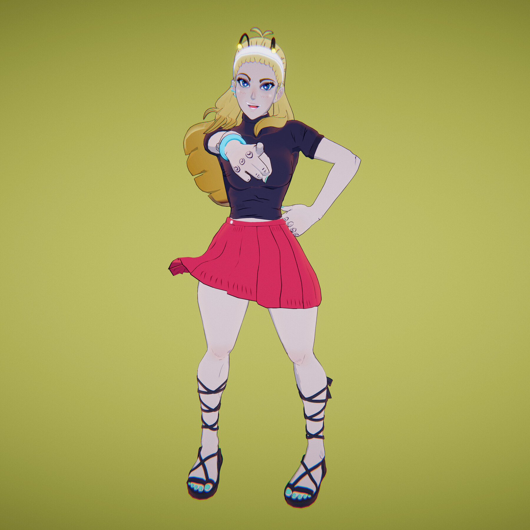 ArtStation - Anime Character Rig - Mona | Game Assets