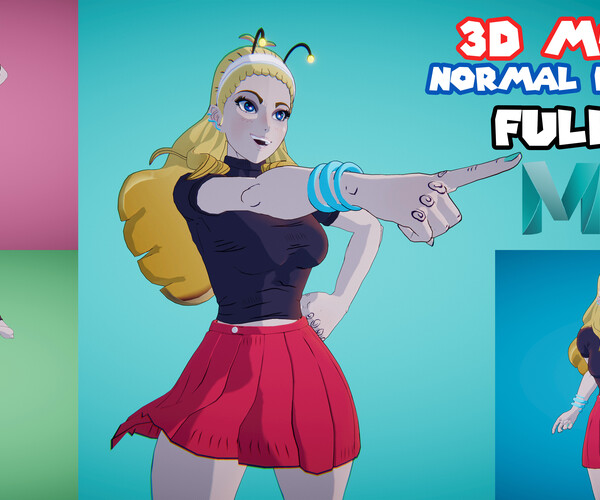 ArtStation - Anime Character Rig - Mona | Game Assets