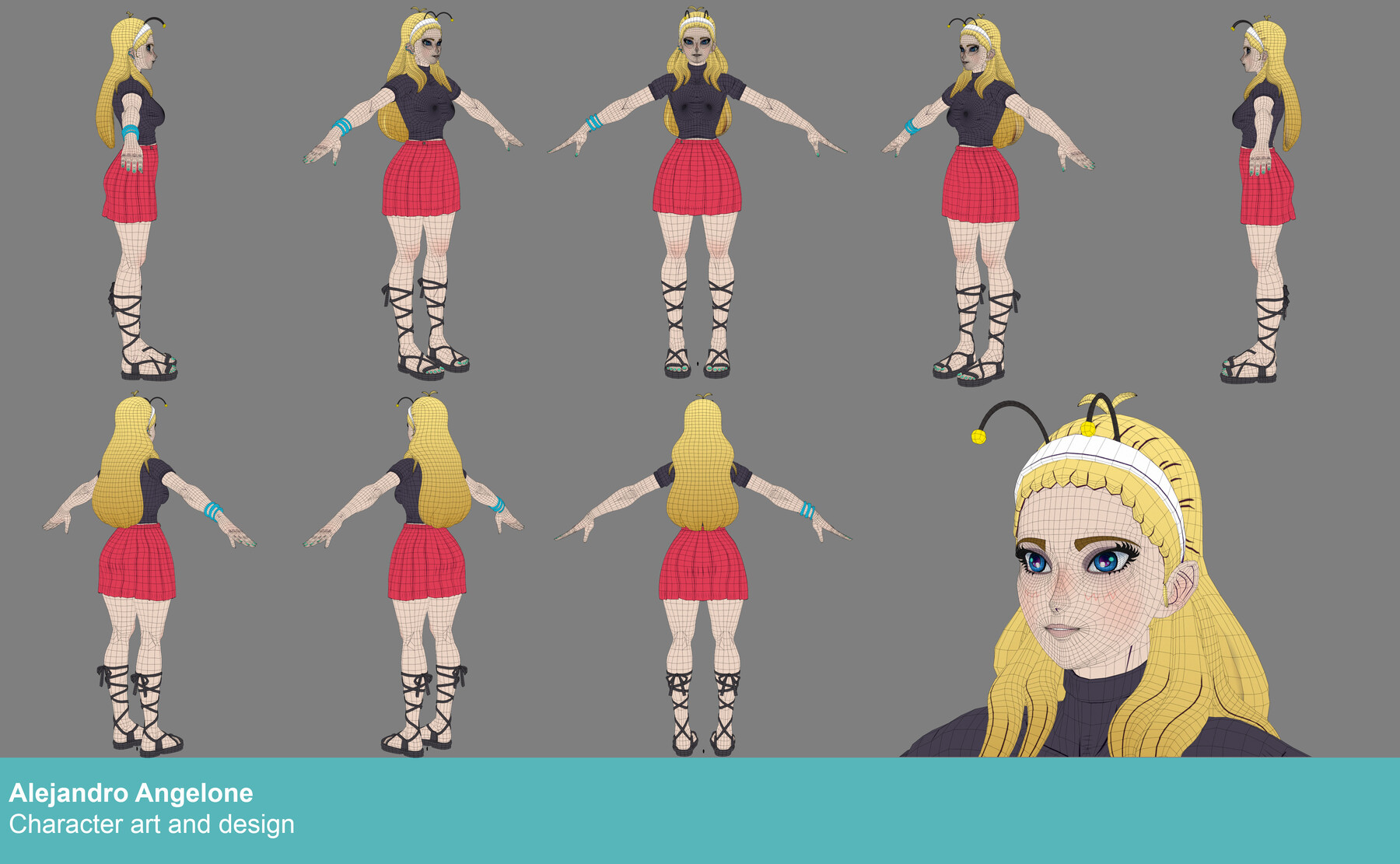 ArtStation - Anime Character Rig - Mona | Game Assets