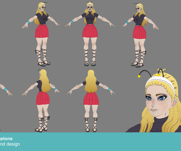 ArtStation - Anime Character Rig - Mona | Game Assets