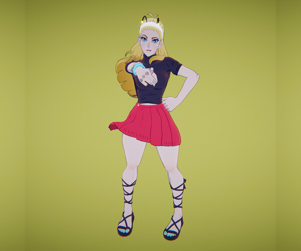 ArtStation - Anime Character Rig - Mona | Game Assets