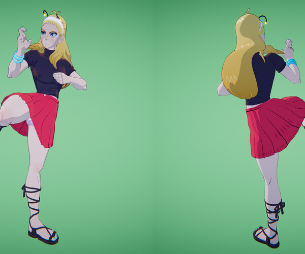 ArtStation - Anime Character Rig - Mona | Game Assets