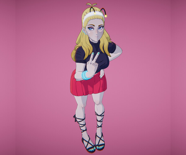 ArtStation - Anime Character Rig - Mona | Game Assets