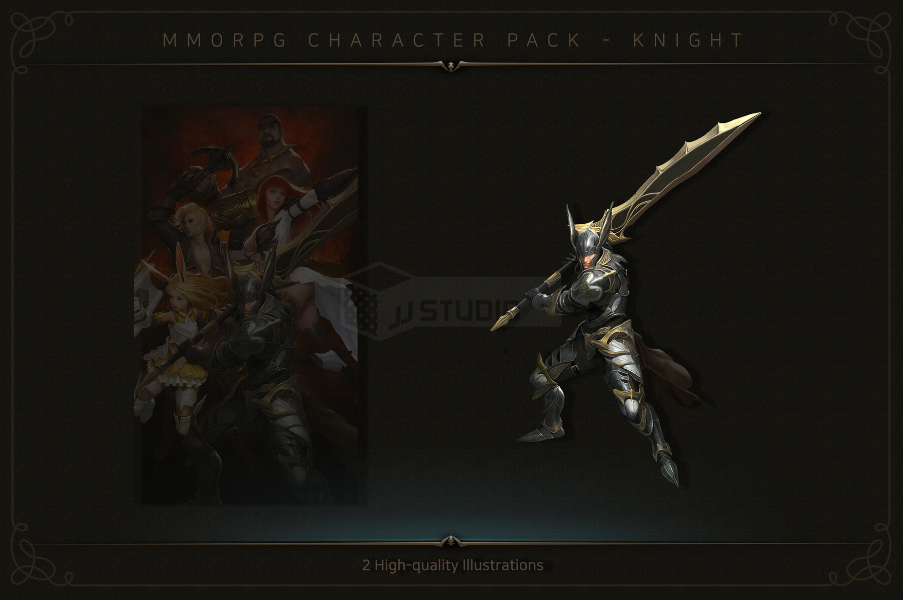 ArtStation - MMORPG Character Pack - Knight | Game Assets
