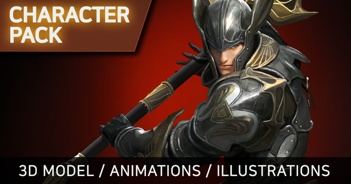 ArtStation - MMORPG Character Pack - Knight | Game Assets