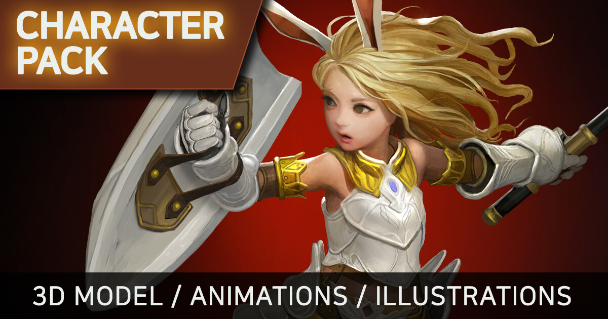 ArtStation - MMORPG Character Pack - Paladin | Game Assets