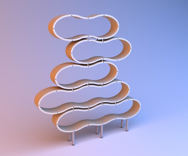 ArtStation - Wavy Shelves Cupboard | Game Assets