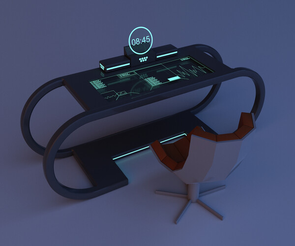 ArtStation - Scifi Futuristic table and chair | Game Assets