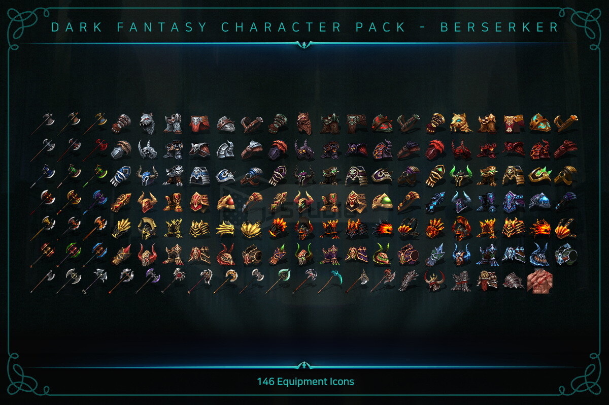 ArtStation - Dark Fantasy Character pack - Berserker | Game Assets