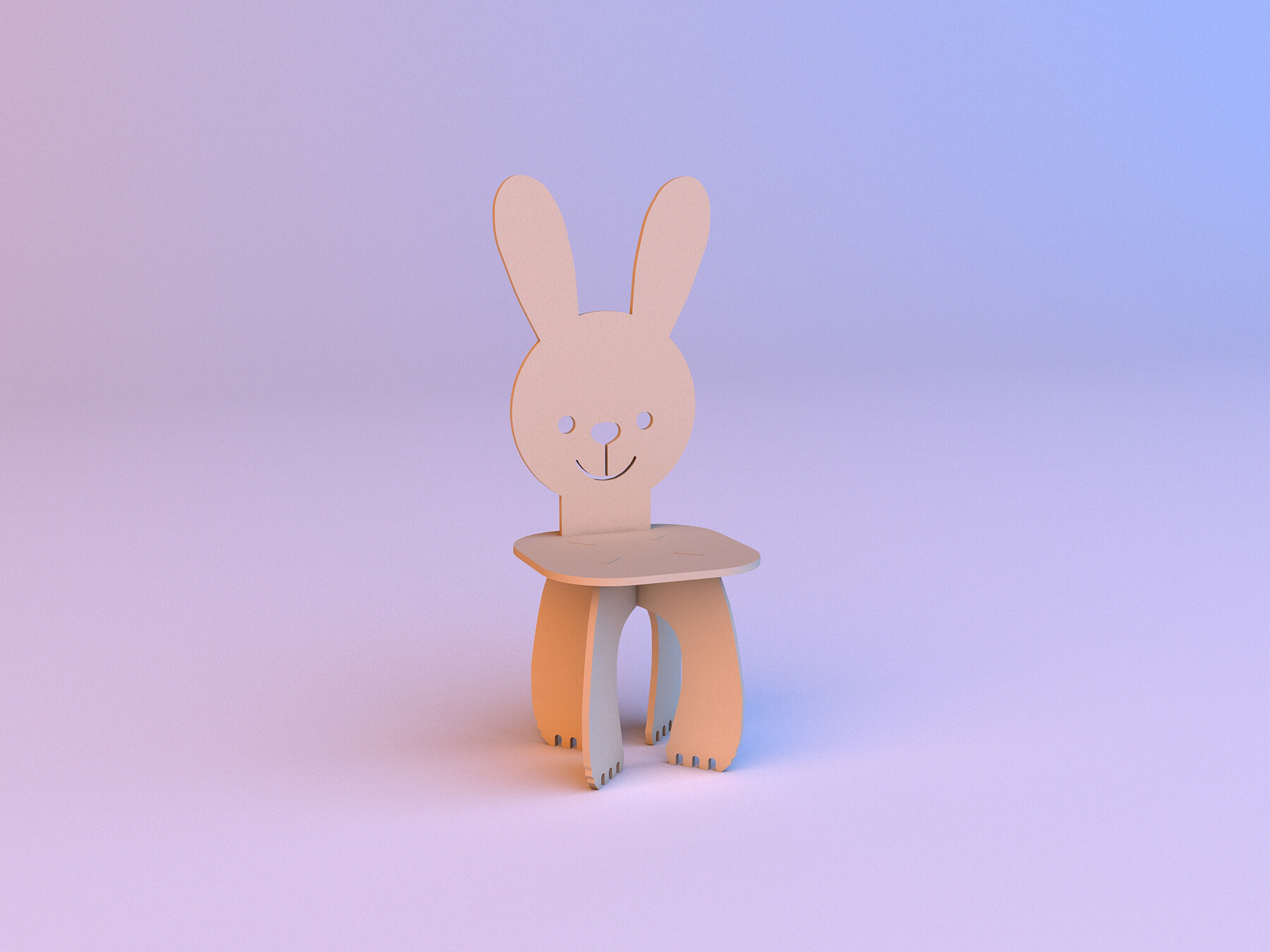 ArtStation - Rabbit Kids Wood Chair | Game Assets
