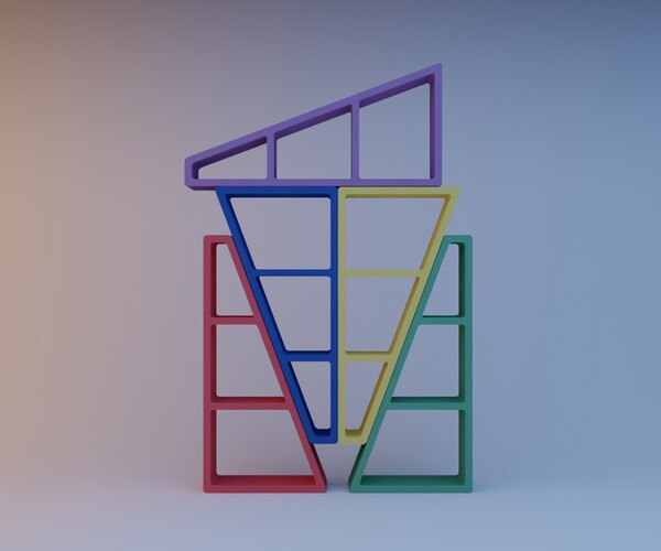 ArtStation - Cupboard triangle library kids | Game Assets