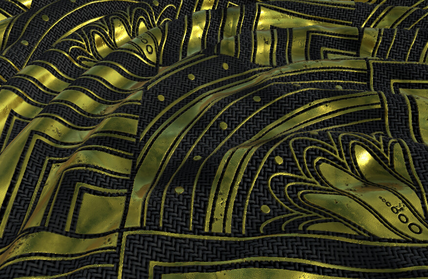 ArtStation - Gold Fabric Pattern Material | Resources